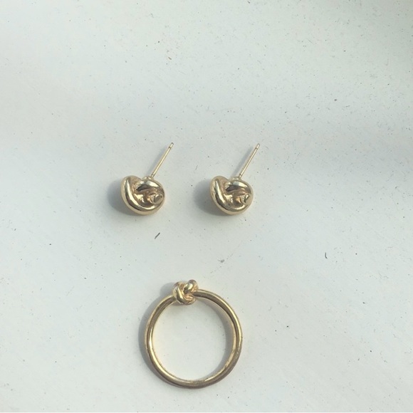 kate spade | Jewelry | Kate Spade Faux Gold Knot Stud Earring Ring Size ...